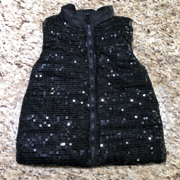 The Children's Place | Jackets & Coats | The Childrens Place Black Sequin Puffer Vest 4 | Poshmark